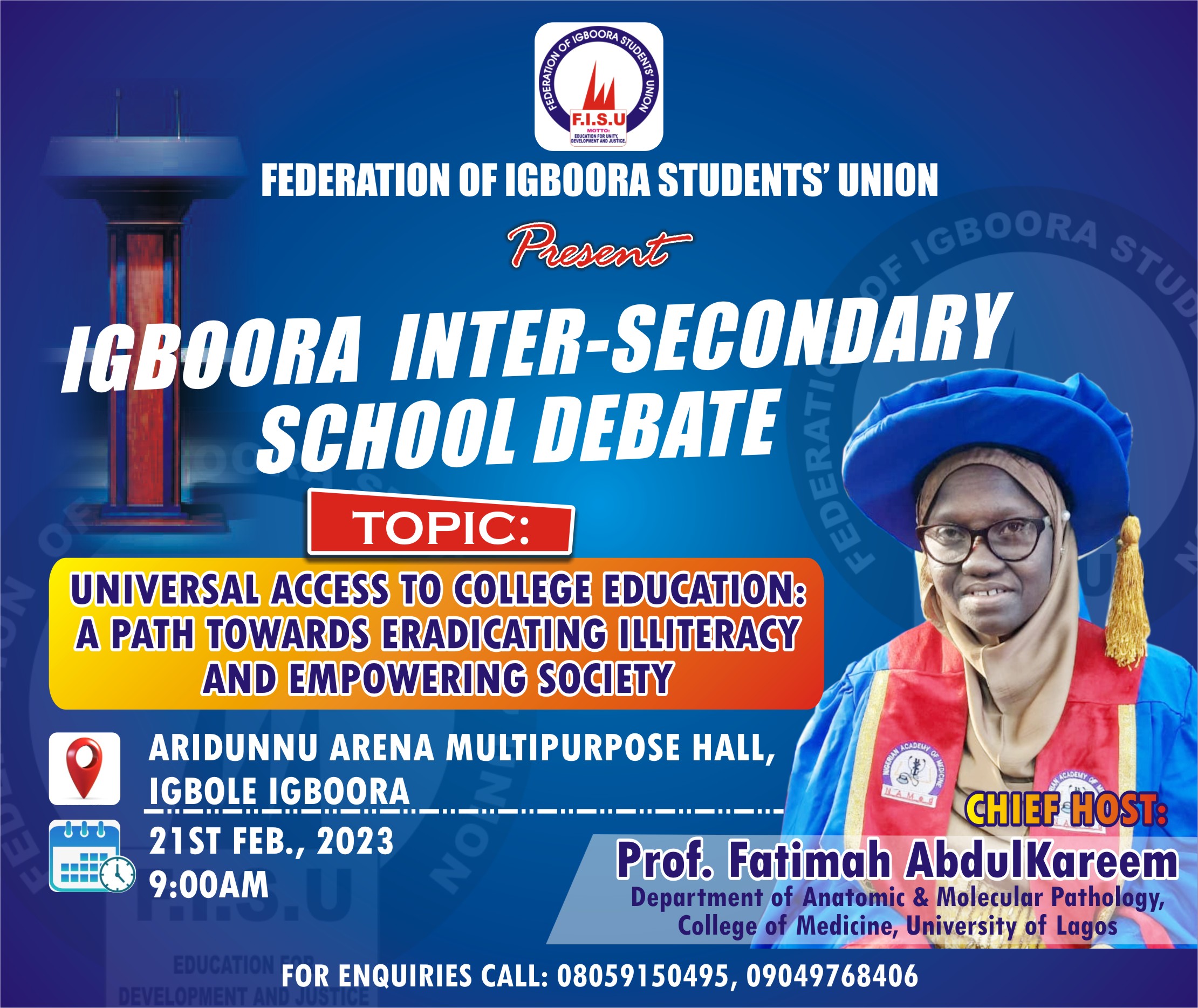 FISU SET TO HOLD IGBOORA INTER-SECONDARY SCHOOL DEBATE » Asako Reporters
